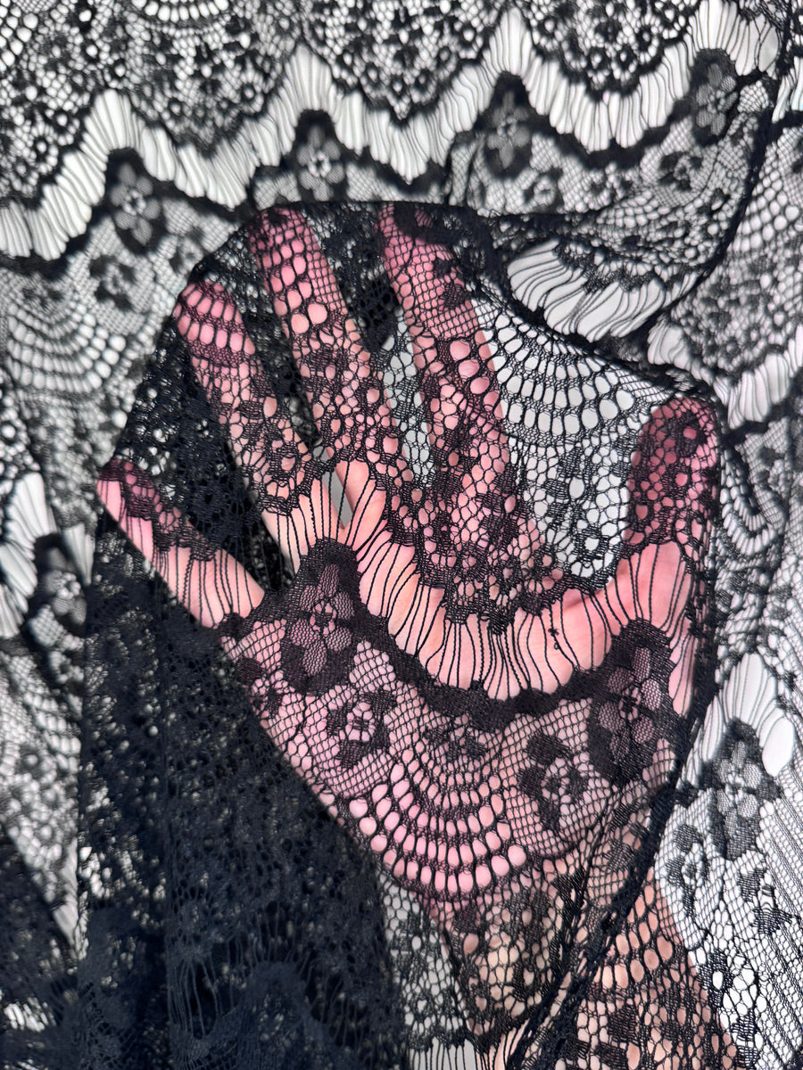 Black French Chantilly Floral Lingerie Lace – KikiTextiles