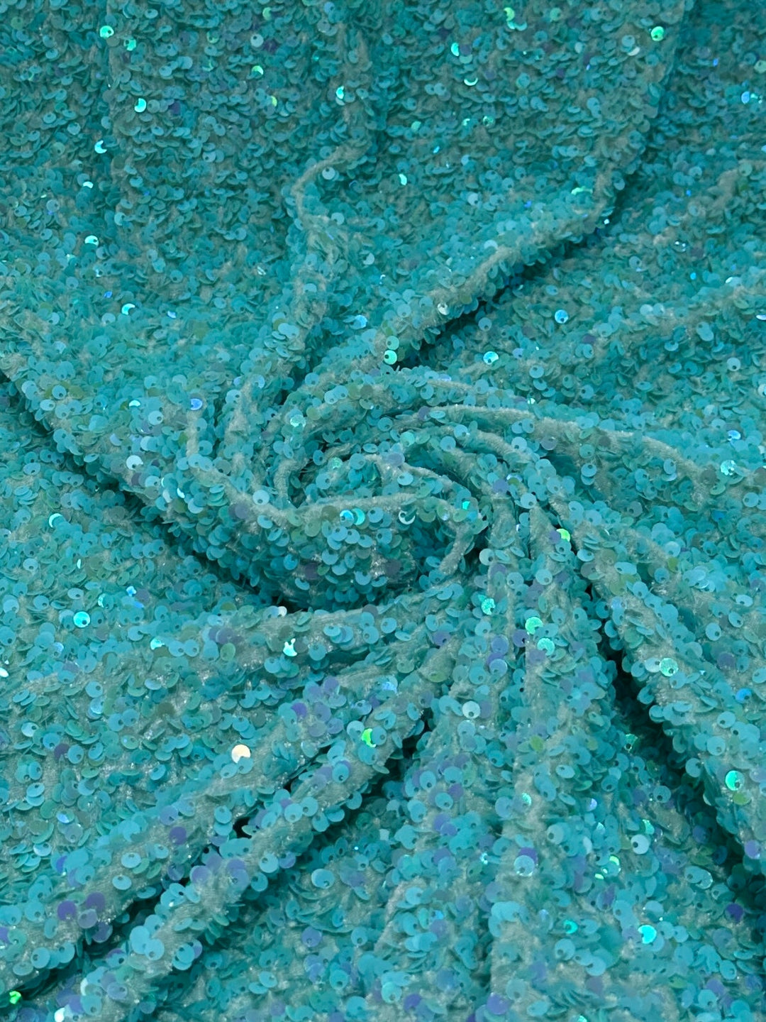 Tiffany Blue Sequin on Velvet – KikiTextiles