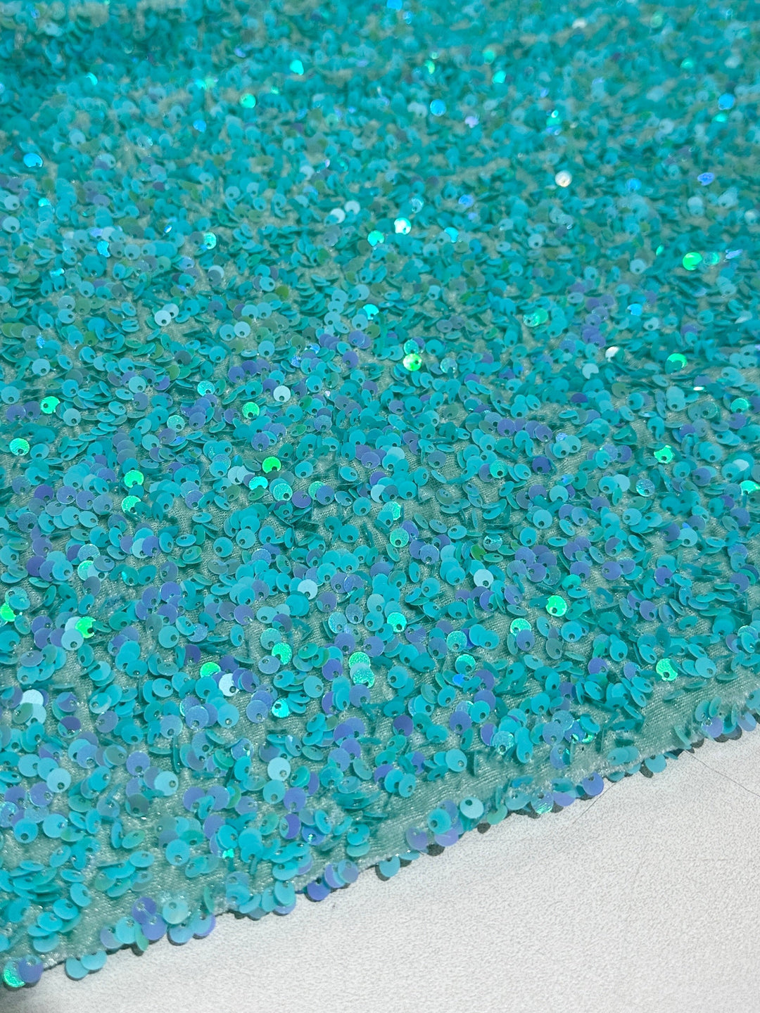 Tiffany Blue Sequin on Velvet – KikiTextiles