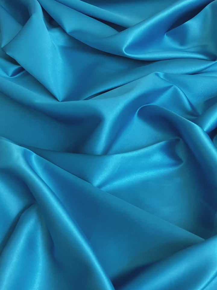 Shop now Turquoise Silky Stretch Satin by Yard- Kiki Textiles ...