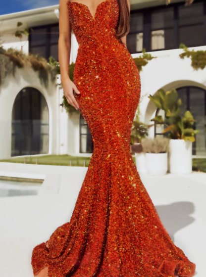 Iridescent Rust Orange Sequin on Velvet – KikiTextiles