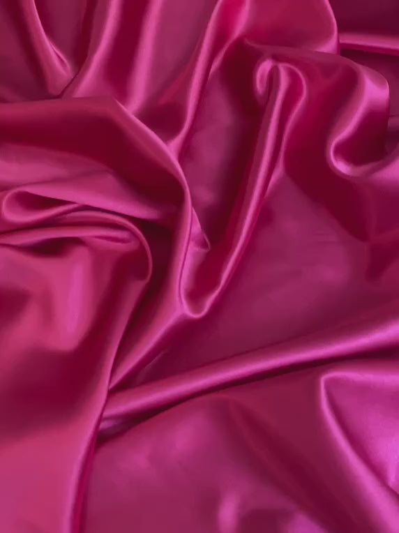 Shop now Hot Pink Silky Stretch Satin by Yard- Kiki Textiles – KikiTextiles