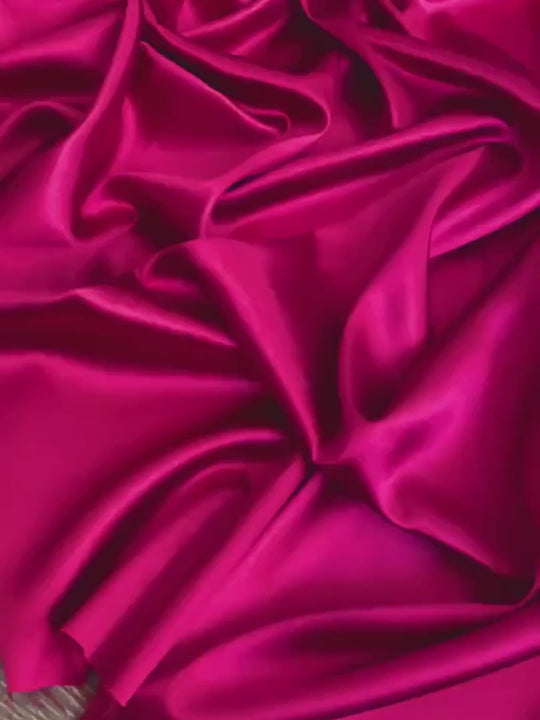 Shop now Fuchsia Silky Stretch Satin by Yard- Kiki Textiles – KikiTextiles