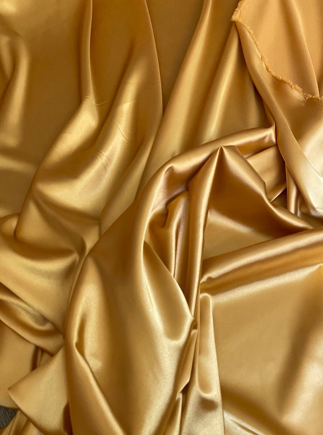 Shop now Deep Gold Silky Stretch Satin by Yard- Kiki Textiles ...