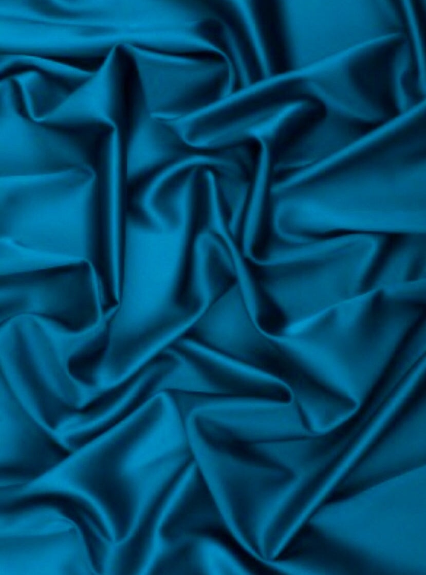 Shop now Teal Blue Silky Stretch Satin by Yard- Kiki Textiles ...
