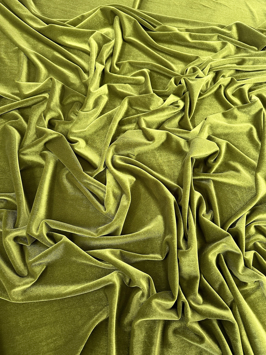 Olive Stretch Velvet – KikiTextiles