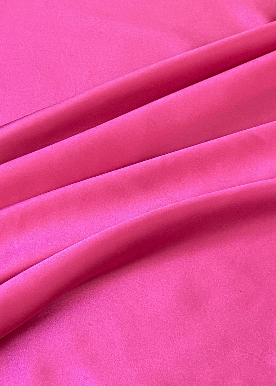 Shop now Hot Pink Silky Stretch Satin by Yard- Kiki Textiles – KikiTextiles