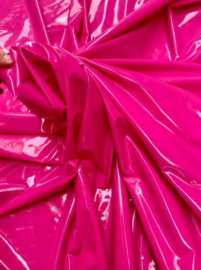 Hot Pink Glossy Stretch Patent Leather/Latex – KikiTextiles