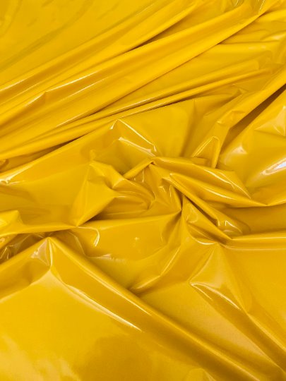 Yellow Glossy Stretch Patent Leather/Latex – KikiTextiles