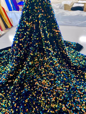 High-Quality Sequin On Velvet Fabric for Dazzling Creations – KikiTextiles