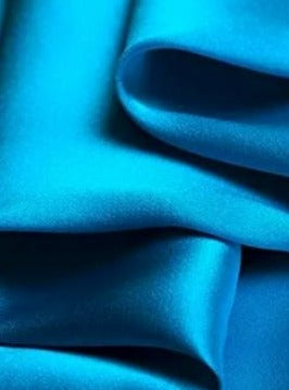 Shop now Turquoise Silky Stretch Satin by Yard- Kiki Textiles ...