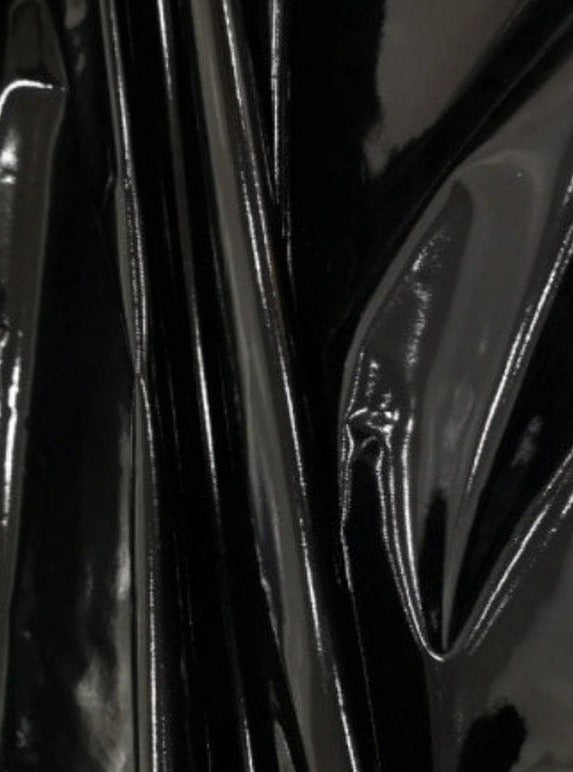 Black Glossy Stretch Patent Leather/Latex – KikiTextiles